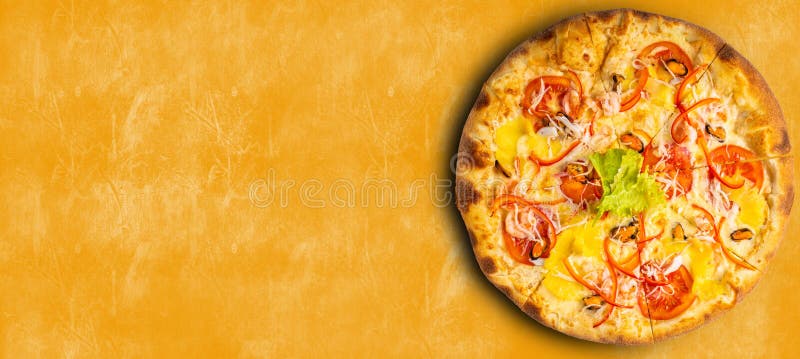 Tasty Italian Pizza. Top View of Hot Italian Pizza Stock Photo - Image ...