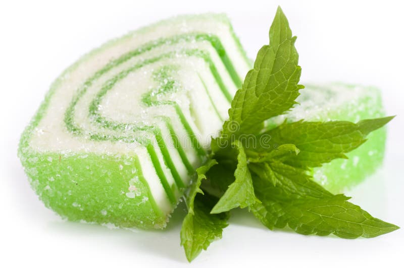 Tasty Jelly Candy with Mint Stock Photo - Image of slice, gelatin: 31813696