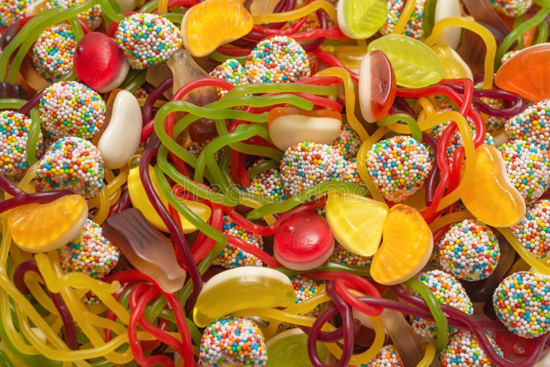 Tasty Jelly Sweets. Top View Stock Image - Image of chewy, group: 210917291
