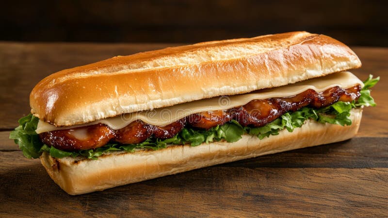 A Tasty Layered Sandwich Featuring Toasted Bread, Lettuce, Cheese, and ...