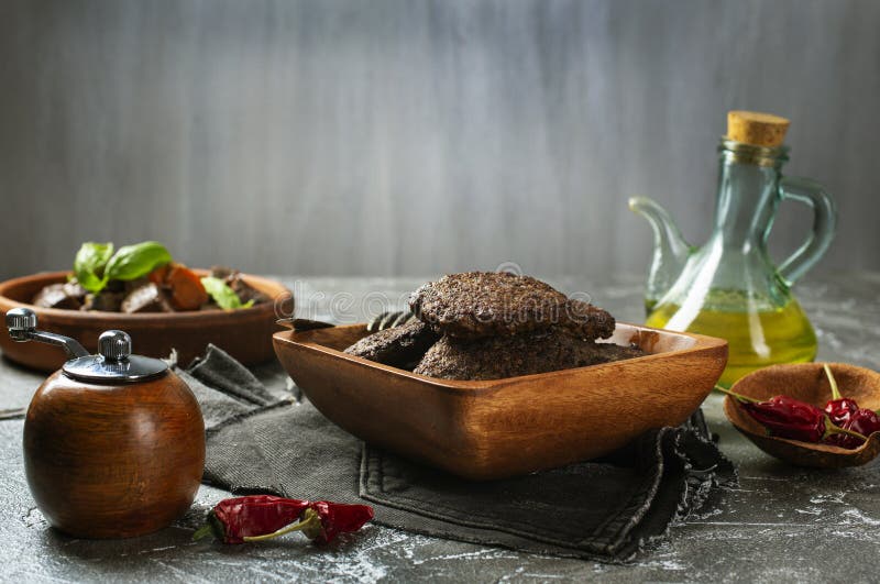 Tasty Liver Cutlets on the Table. Stock Photo - Image of dish, deep ...