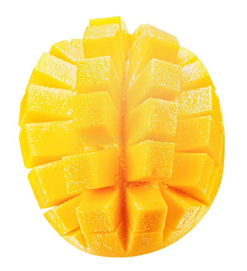 Tasty Mango Slices Isolated on the White Background. Clipping Path ...