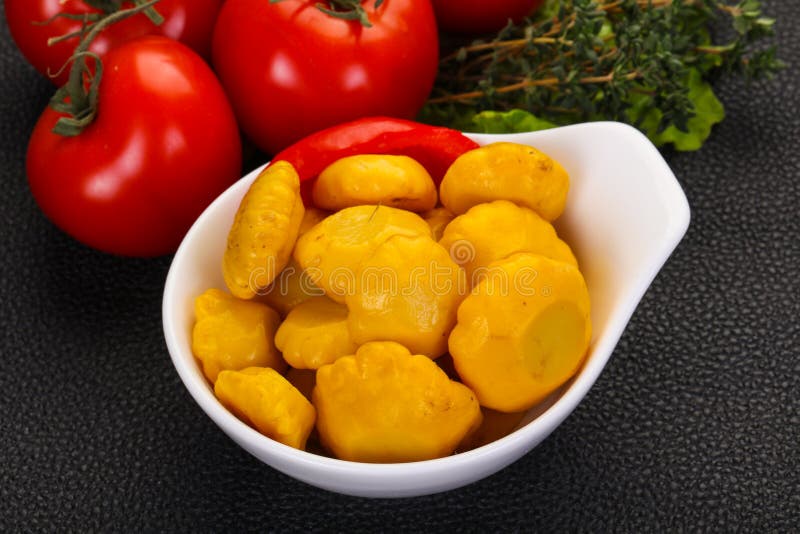 Tasty marinated patisson stock photo. Image of patissons - 185023412