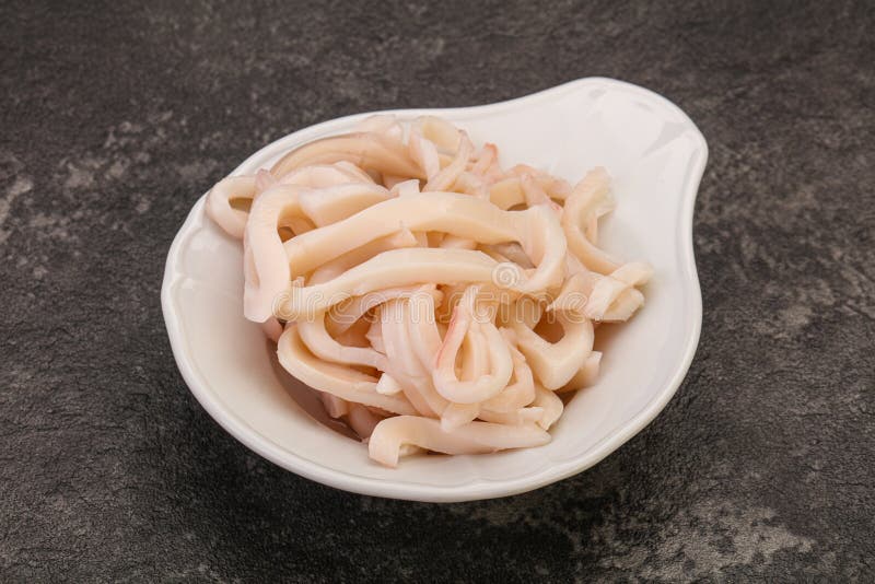 Marinated Squid Slices in the Bowl Stock Photo - Image of fresh ...