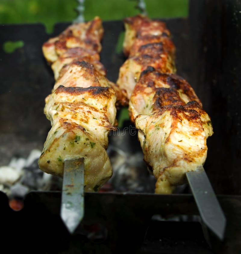 Tasty meat on grill stock image. Image of meat, lunch - 13272279