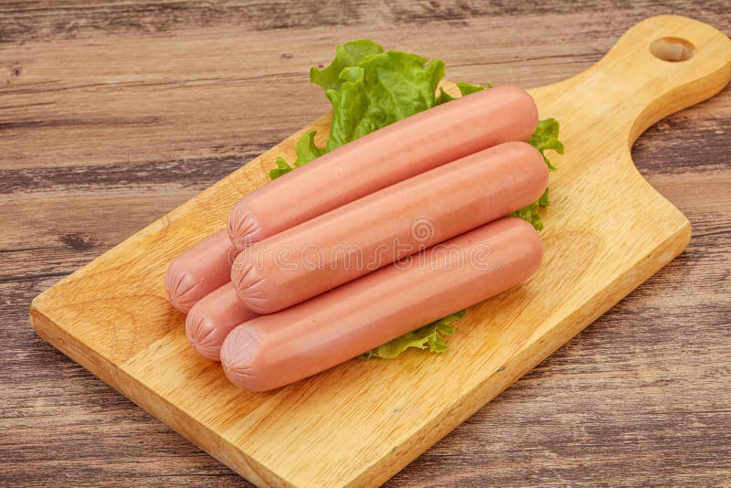 Tasty Meat Sausages Over Board Stock Photo - Image of appetizer, snack ...