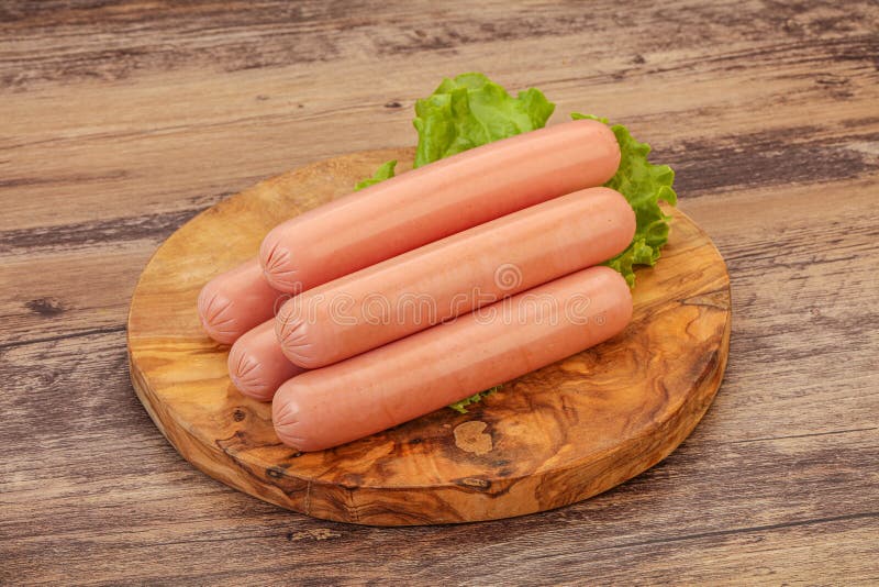 Tasty Meat Sausages Over Board Stock Photo - Image of beef, appetizer ...