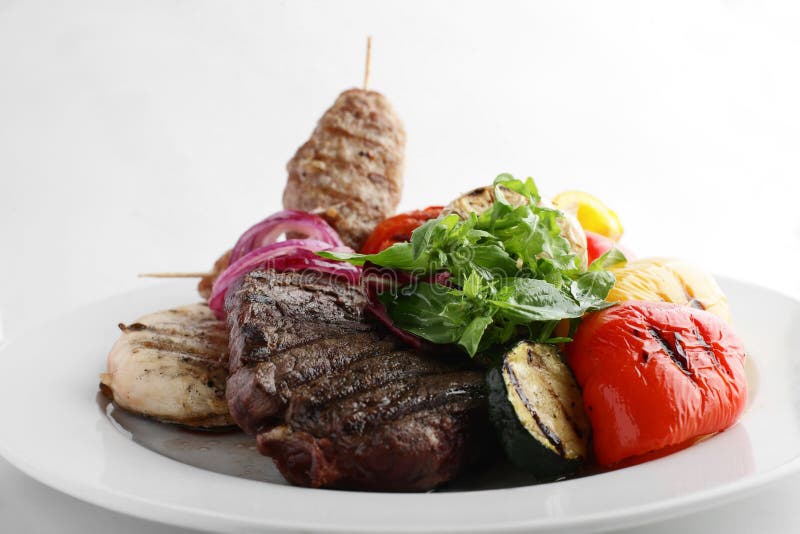 Tasty Meat on White Background Stock Image - Image of lunch, fast: 42669299