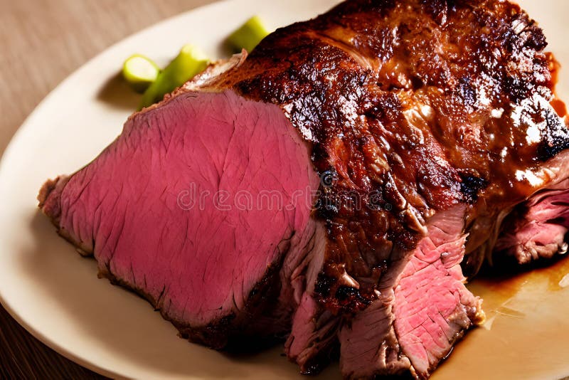 Medium Rare Roast Beef with Crispy Crust Stock Photo - Image of crispy ...