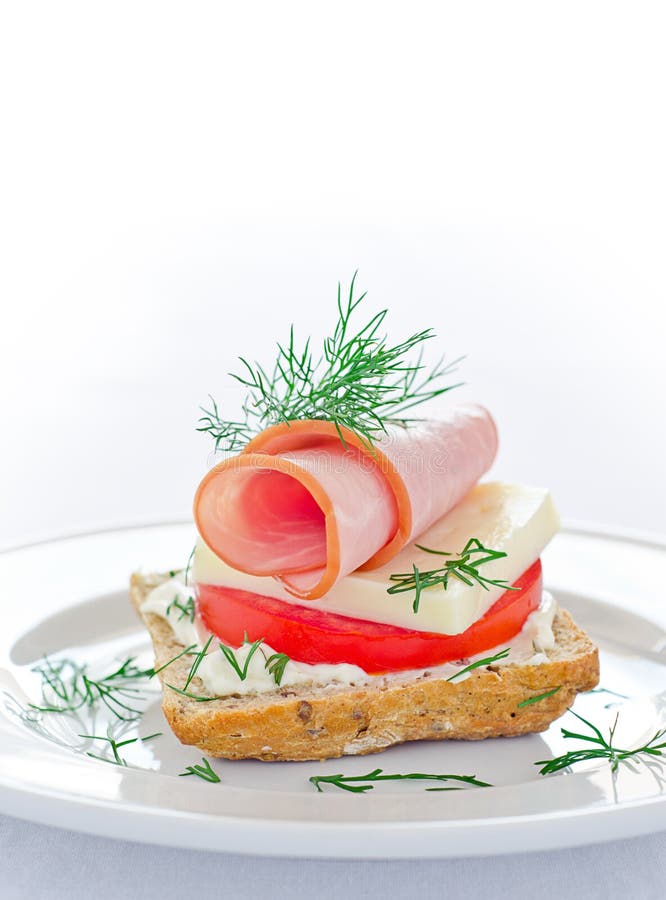 Tasty mini ham sandwich stock image. Image of breakfast - 26332459