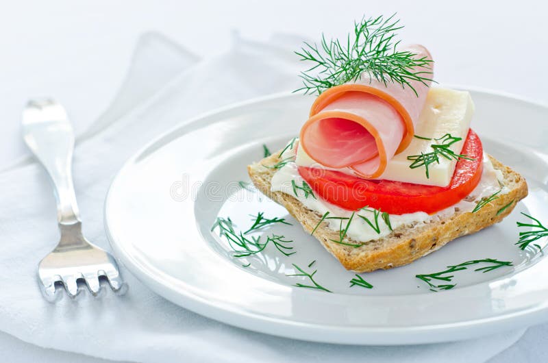 Tasty mini ham sandwich stock image. Image of pork, breakfast - 26332475
