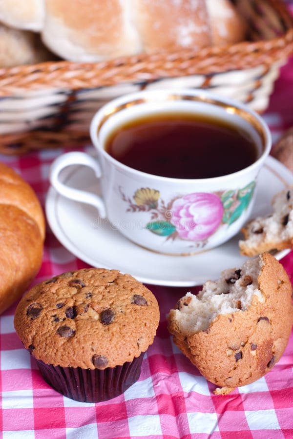 Tasty muffins for tea stock image. Image of gain, enjoying - 64678311