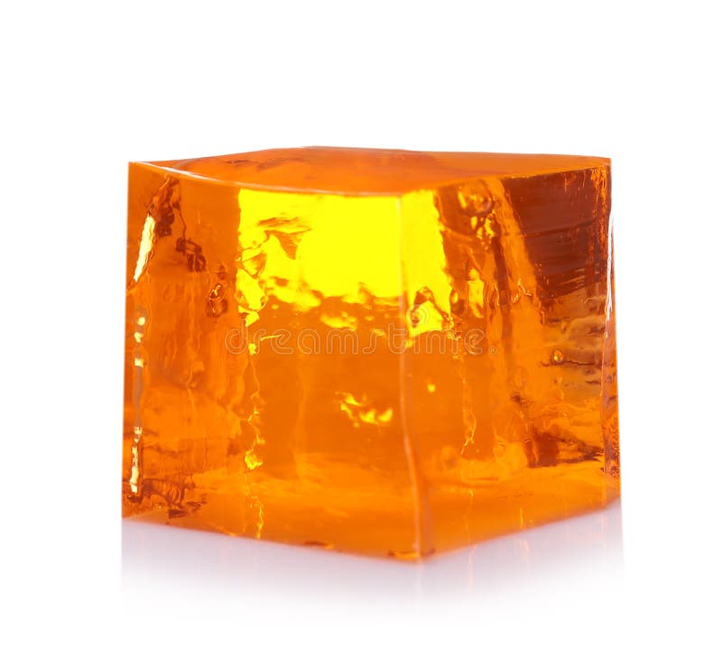Tasty Natural Jelly Cube on White Stock Image - Image of tasty, fruit ...