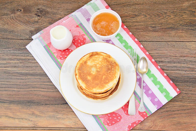 Tasty Pancakes Stack stock image. Image of gourmet, decoration - 64727347