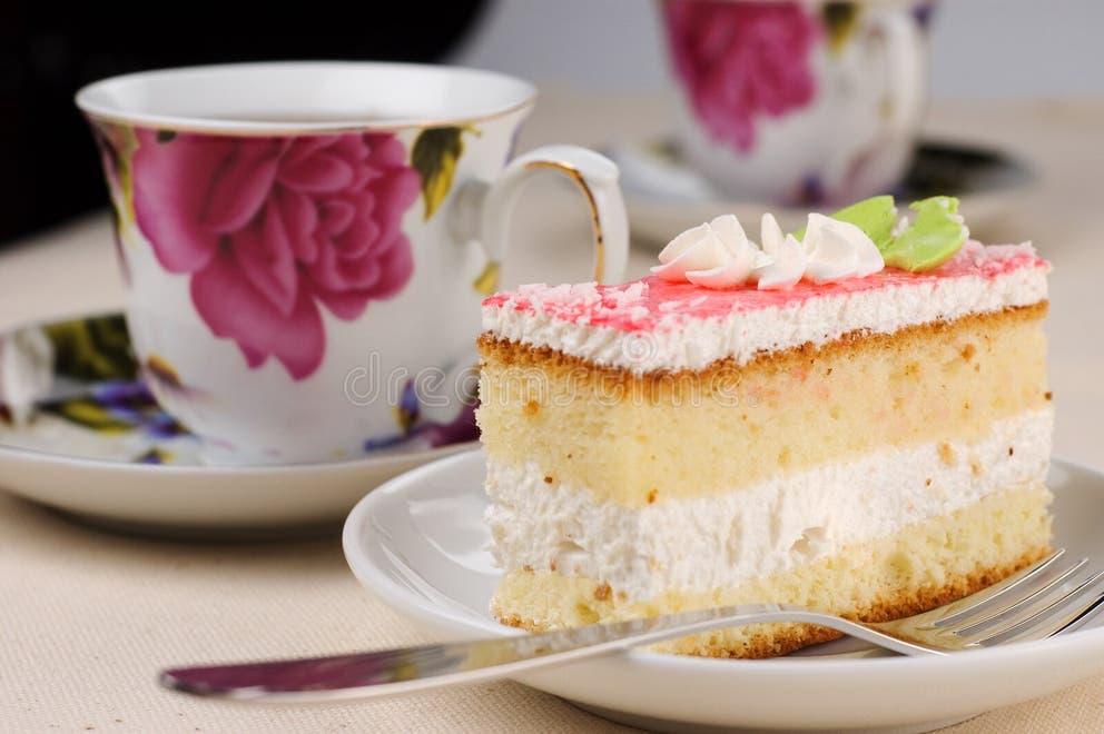 Tasty pastry with the tea stock image. Image of black - 8827603