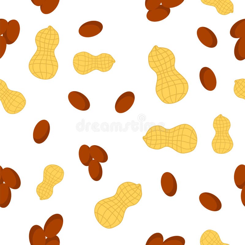 Peanut Seamless Pattern. Roasted Peanuts in Shell. Background Design ...