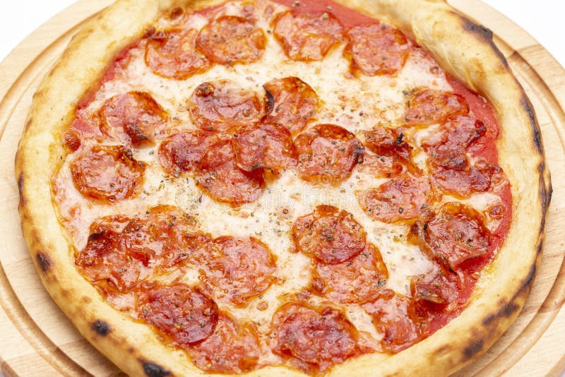 Tasty Pepperoni Pizza . Top View of Hot Pepperoni Pizza Stock Photo ...