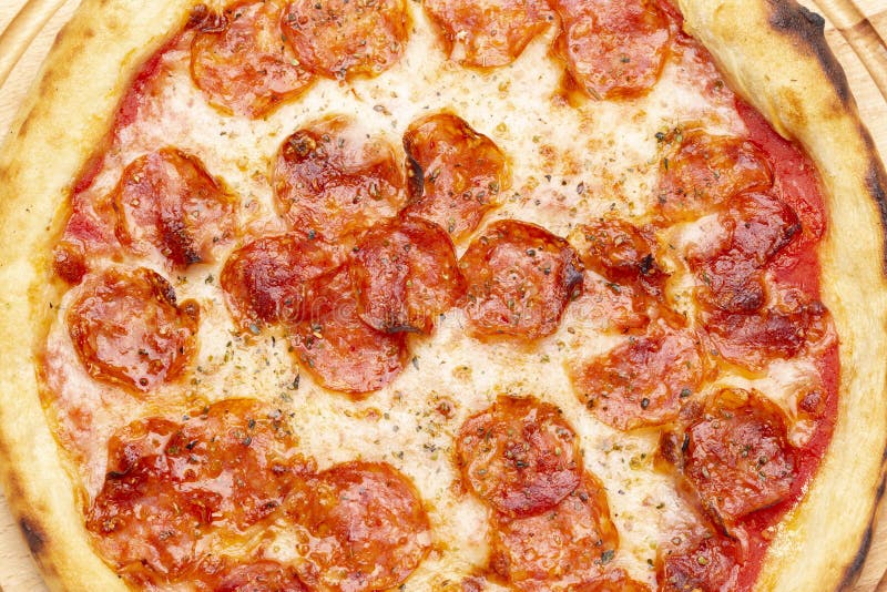 Tasty Pepperoni Pizza . Top View of Hot Pepperoni Pizza Stock Image ...