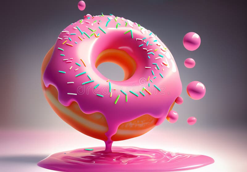 A tasty pink donut stock illustration. Illustration of contrast - 295034519