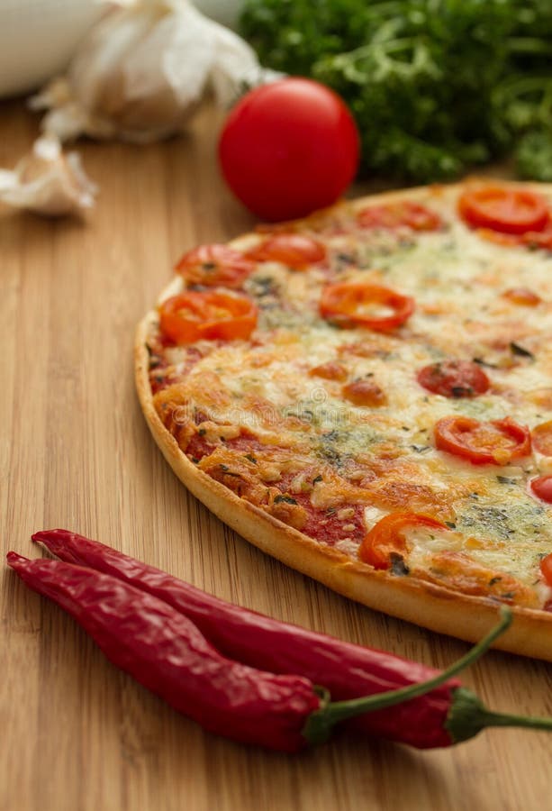 Tasty pizza stock photo. Image of tomato, taste, cheese - 28143686