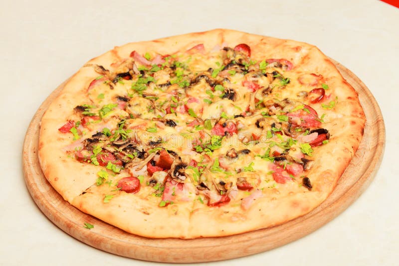 Tasty Pizza Isolated On White Stock Image - Image of italian, cooked ...