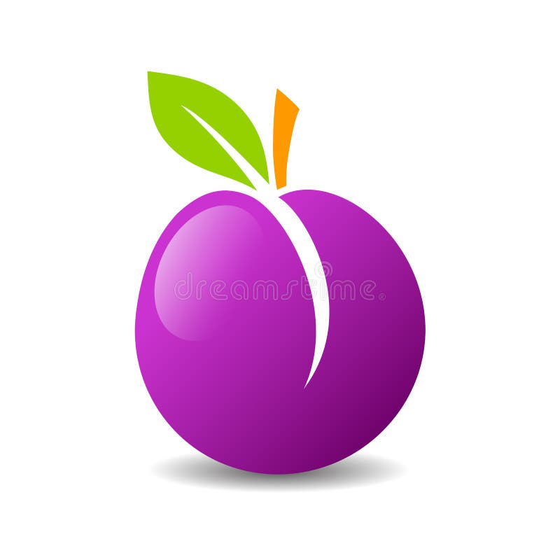 Tasty plum vector icon stock vector. Illustration of bright - 84775290