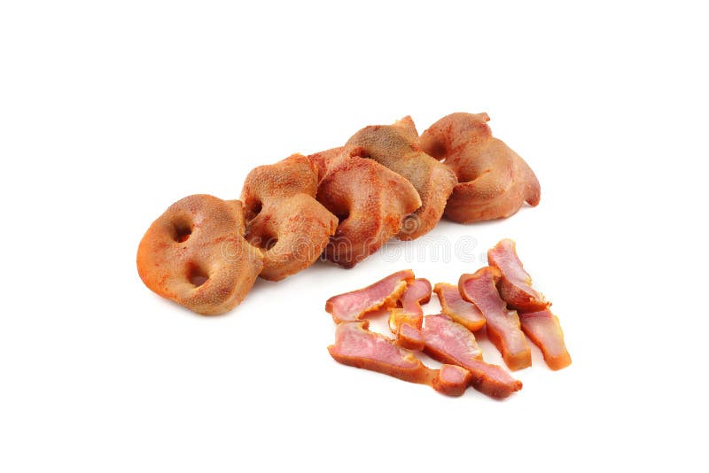 Tasty Pork Snouts on a White Background Stock Image - Image of bake ...