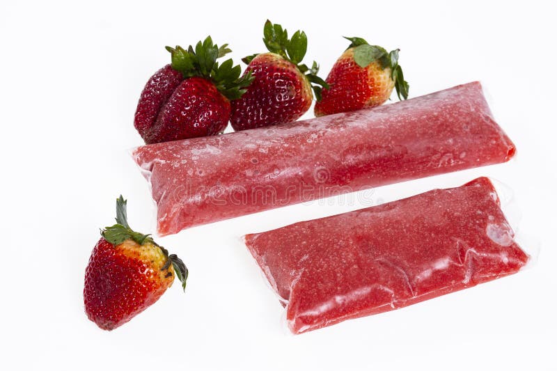 Tasty Pulp of Fruit Frozen Pulp of Strawberry Stock Image - Image of ...
