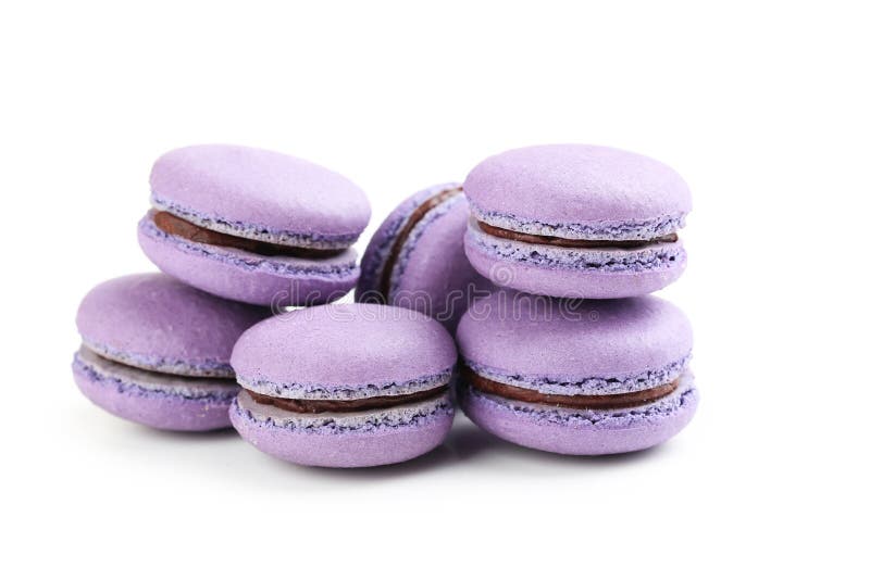Tasty purple macarons stock photo. Image of macaron, food - 58149230