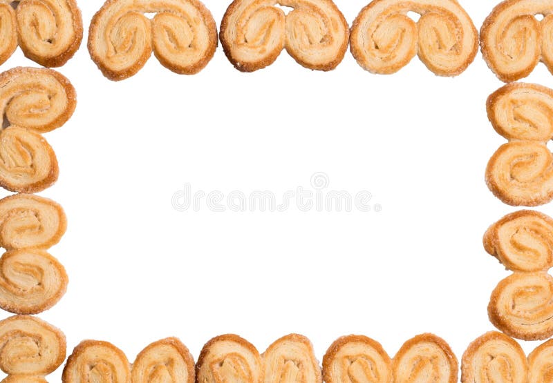 Tasty Rectangular Frame of Cookies Palmier Stock Photo - Image of ...