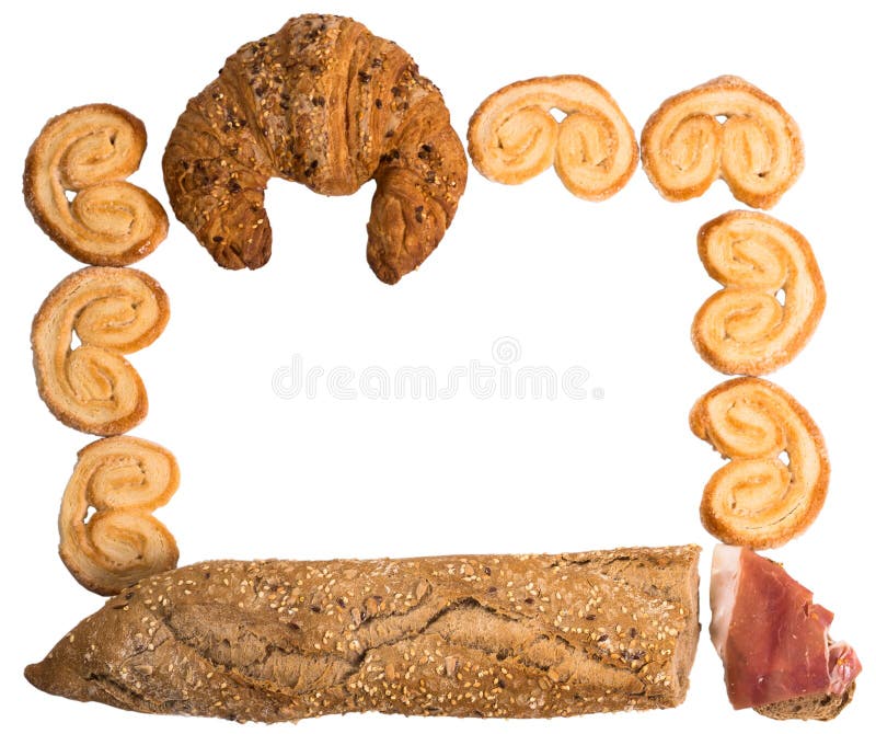 Tasty Rectangular Frame of Cookies Palmier Stock Photo - Image of ...