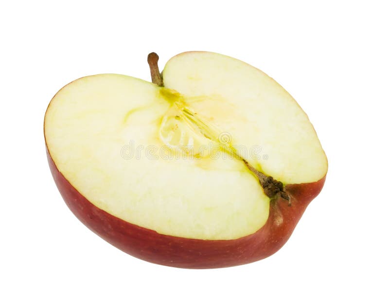 Tasty Red Apple Cut in Half Stock Image - Image of white, color: 4741027