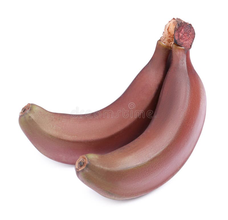 Tasty Red Baby Bananas on White Stock Image - Image of organic ...