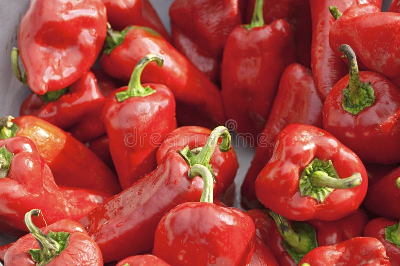 Tasty Ripe Big Red Peppers. Stock Photo - Image of aromatic, vegetable ...