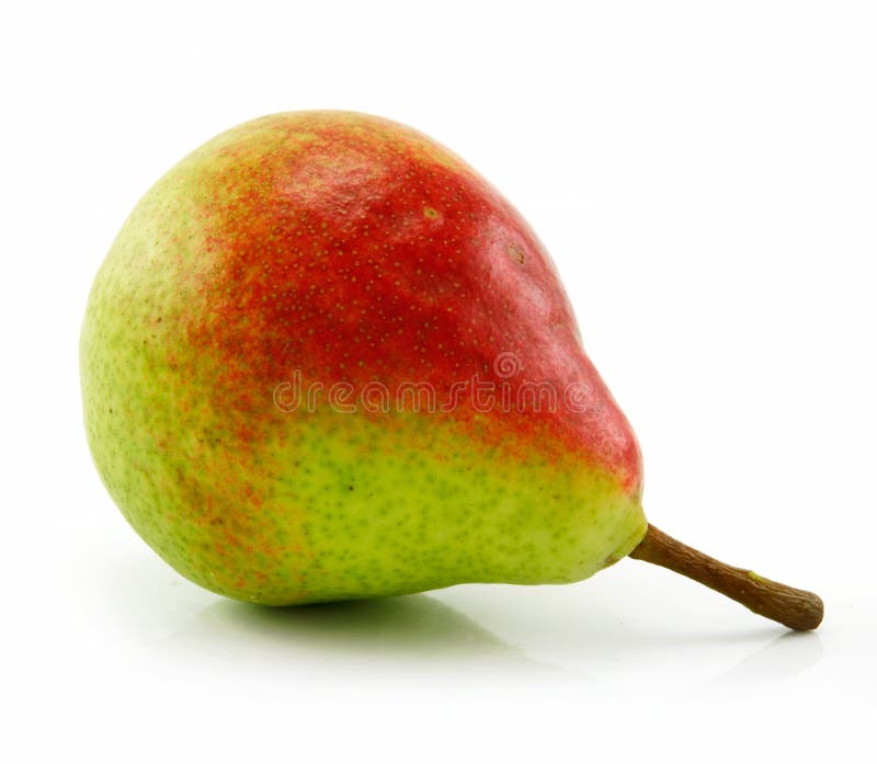 Tasty Ripe Red Pear Isolated on White Stock Photo - Image of shape ...