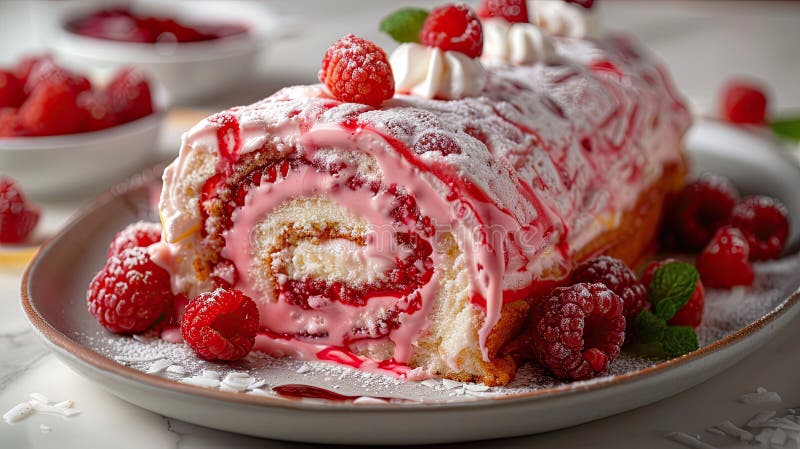 Tasty Roll Cake Sponge Roll Swiss Roll Stuffed Stock Illustration ...
