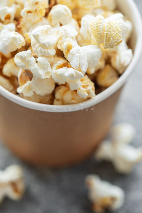 Tasty Salted Homemade Popcorn Stock Photo - Image of wooden, salt ...