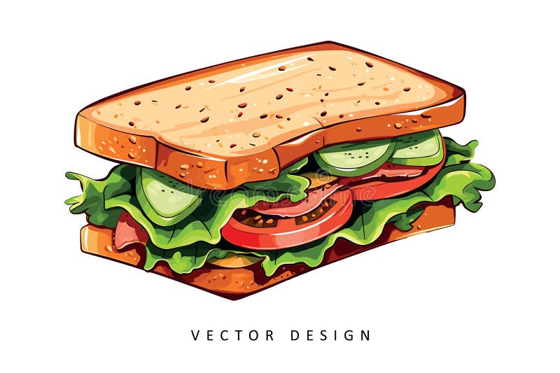 Tasty Sandwich Fast Food Vector Design AI Generated Stock Vector ...