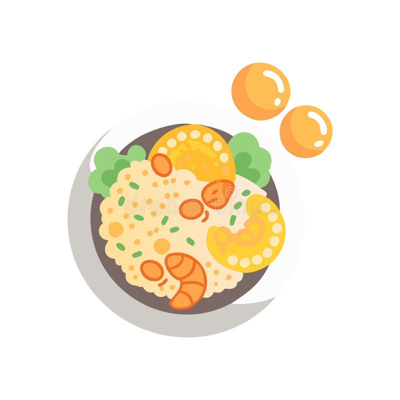 Tasty Shrimp Fried Rice stock vector. Illustration of restaurant ...