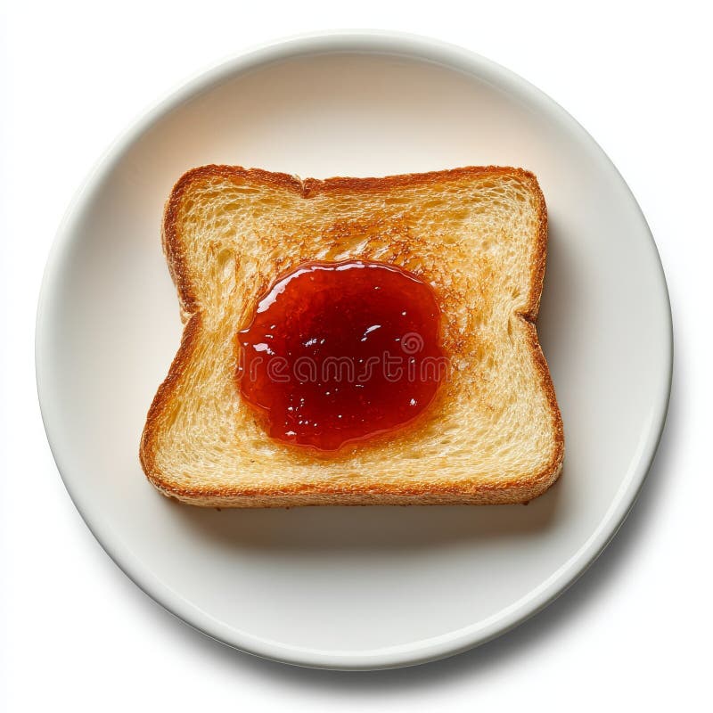 A Tasty Slice of Toast with Jam, Set Against a Clear Background Stock ...