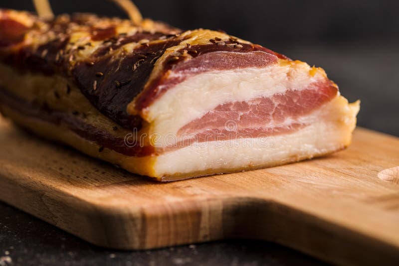 Tasty smoked bacon stock image. Image of delicious, protein - 132780577