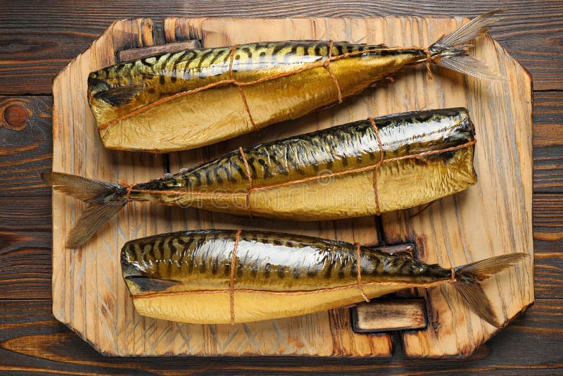 Tasty Smoked Fish on Table, Top View Stock Image - Image of natural ...