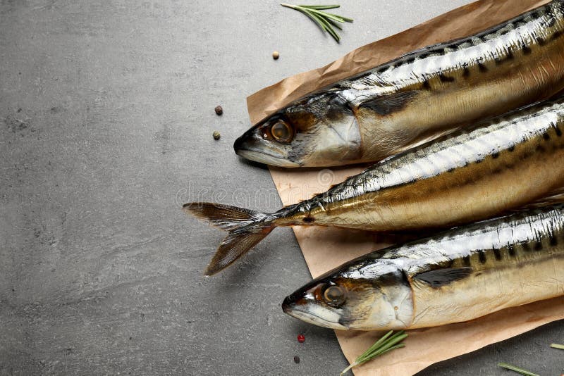 Tasty Smoked Mackerel Fish on Table Stock Photo - Image of organic ...