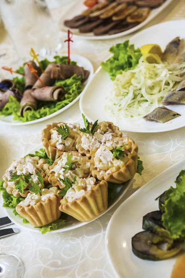 Tasty Snacks on the Table on a Platter Stock Image - Image of event ...