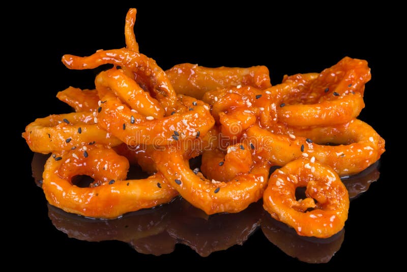 Squids Roe in Sweet Fish Sauce with Pickle Garlic Stock Image - Image ...