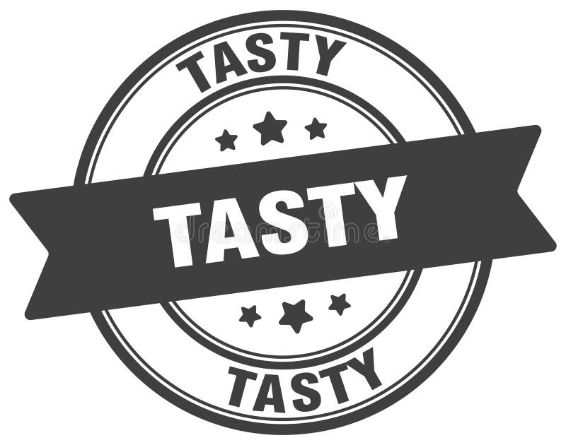 Tasty Stamp. Tasty Label on Transparent Background. Round Sign Stock ...
