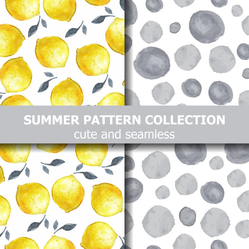 Watercolor Set of Lemons. Lemon Segments, Juicy Lemon. Vector Il Stock ...