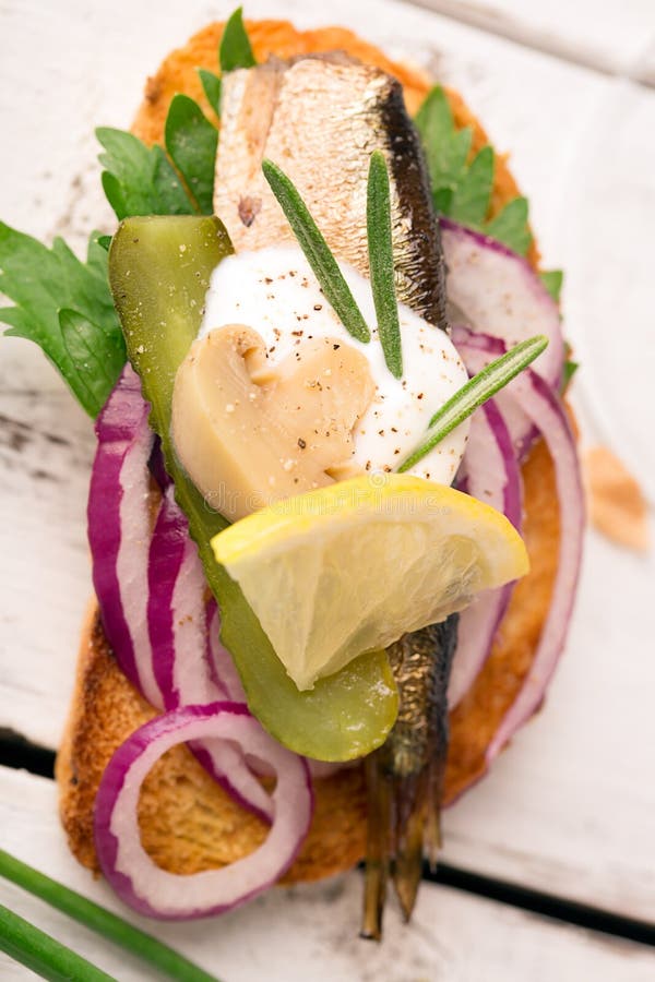 Tasty Tapas with Fish and Onion Stock Photo - Image of onion, roasted ...