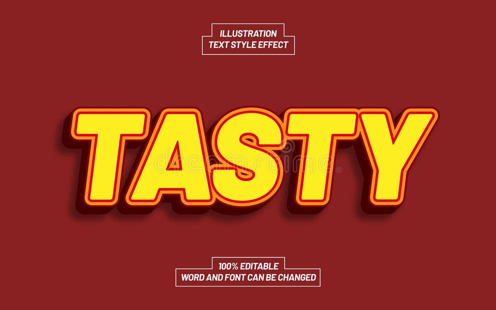Tasty Yellow Text Style Effect Stock Vector - Illustration of cool ...