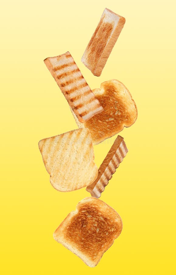 Tasty Toasts Falling on Background Stock Photo - Image of healthy ...